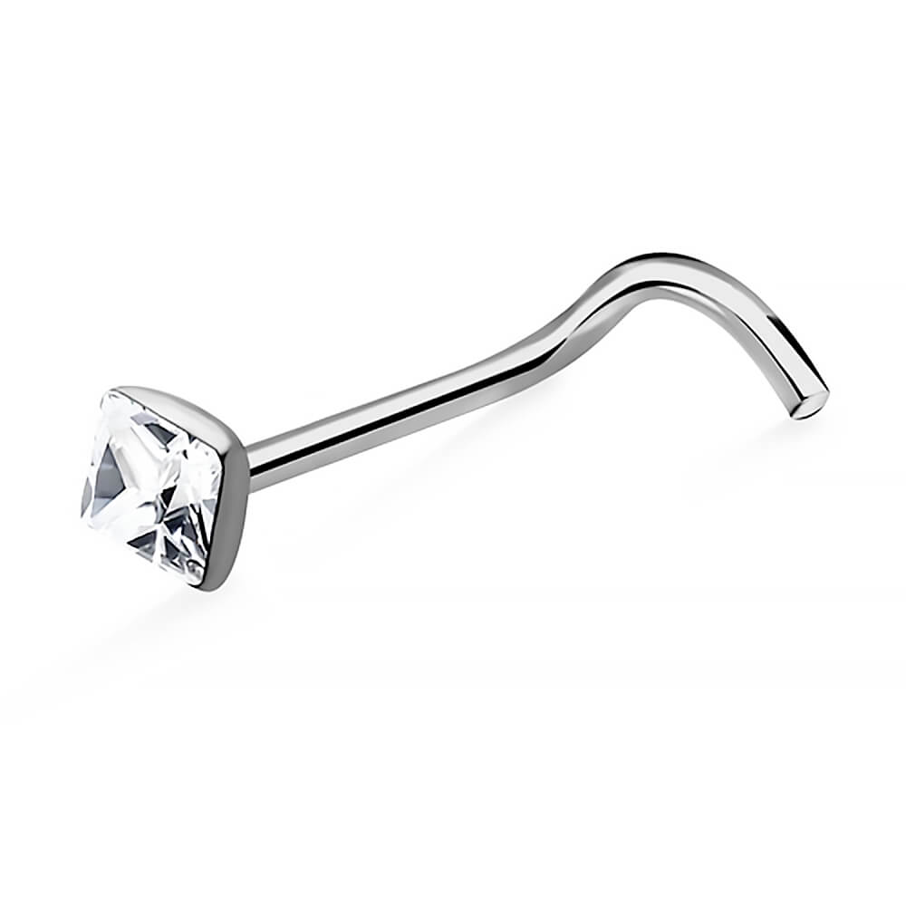 Stud De Nez Argent Cristal Carr 2 25mm SYG043 Stud De Nez Argent Cristal Carr 2 25mm SYG043