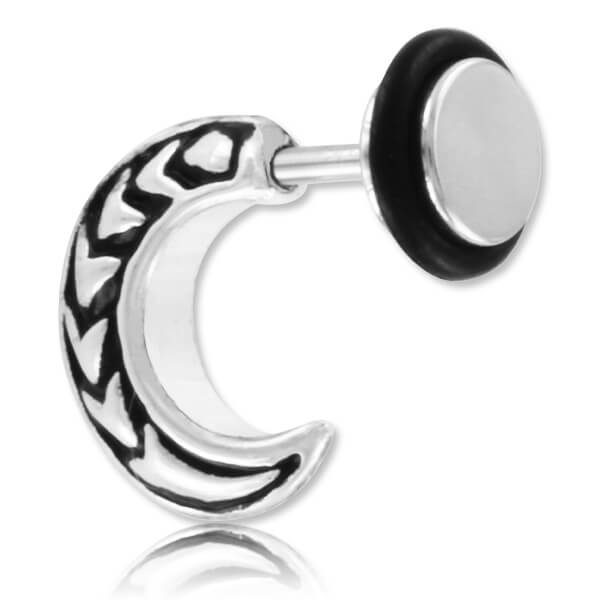 Faux plugs d'oreille Faux plug d'oreille acier Griffe Tribale