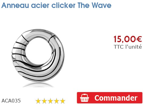 Anneau acier clicker The Wave - ACA035