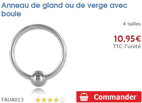 Anneau de gland ou de verge avec boule - FAUA013