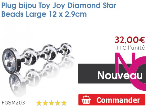Plug bijou Toy Joy Diamond Star Beads Large 12 x 2.9cm - FGSM203