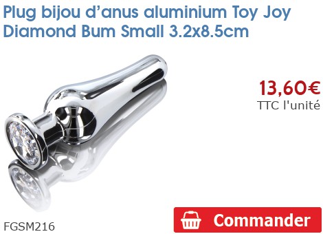 Plug bijou d'anus aluminium Toy Joy Diamond Bum Small 3.2x8.5cm - FGSM216