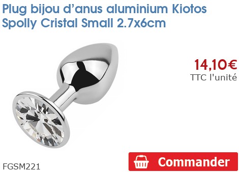 Plug bijou d'anus aluminium Kiotos Spolly Cristal Small 2.7x6cm - FGSM221