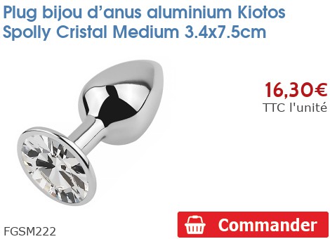 Plug bijou d'anus aluminium Kiotos Spolly Cristal Medium 3.4x7.5cm - FGSM222