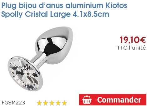 Plug bijou d'anus aluminium Kiotos Spolly Cristal Large 4.1x8.5cm - FGSM223