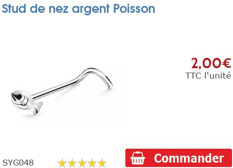 Stud de nez argent Poisson - SYG048